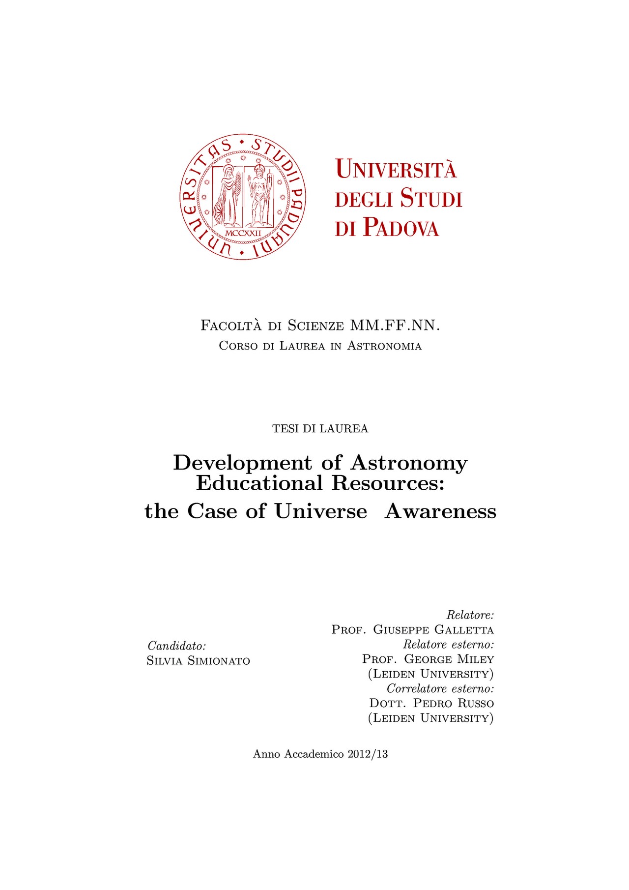 Master Thesis Development Of Astronomy Educational Resources The Case